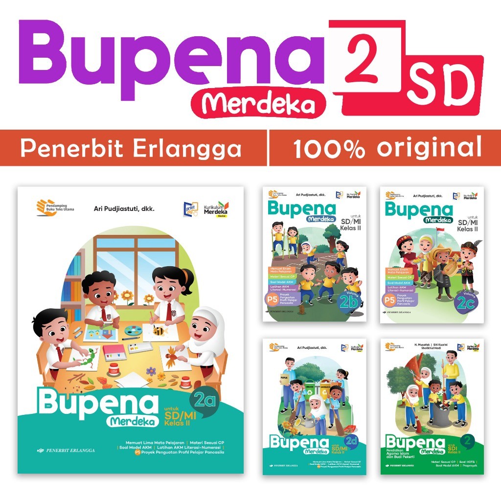 Jual ERLANGGA - BUPENA MERDEKA SD/MI KELAS 2 - BUPENA 2A 2B 2C 2D ...