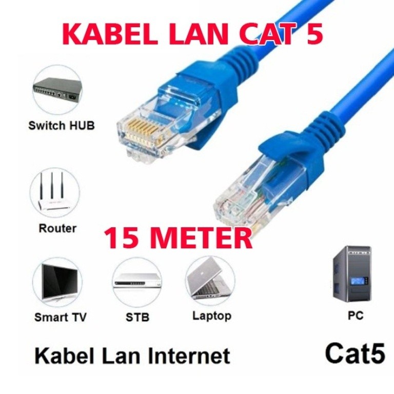 Jual (S17) KABEL LAN 15M 15 m 15 meter cat 5 kabel utp 15 meter ...