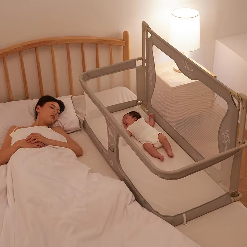 Jual Portable Foldable Baby Crib Safety Rails Anti-Drop Design for ...