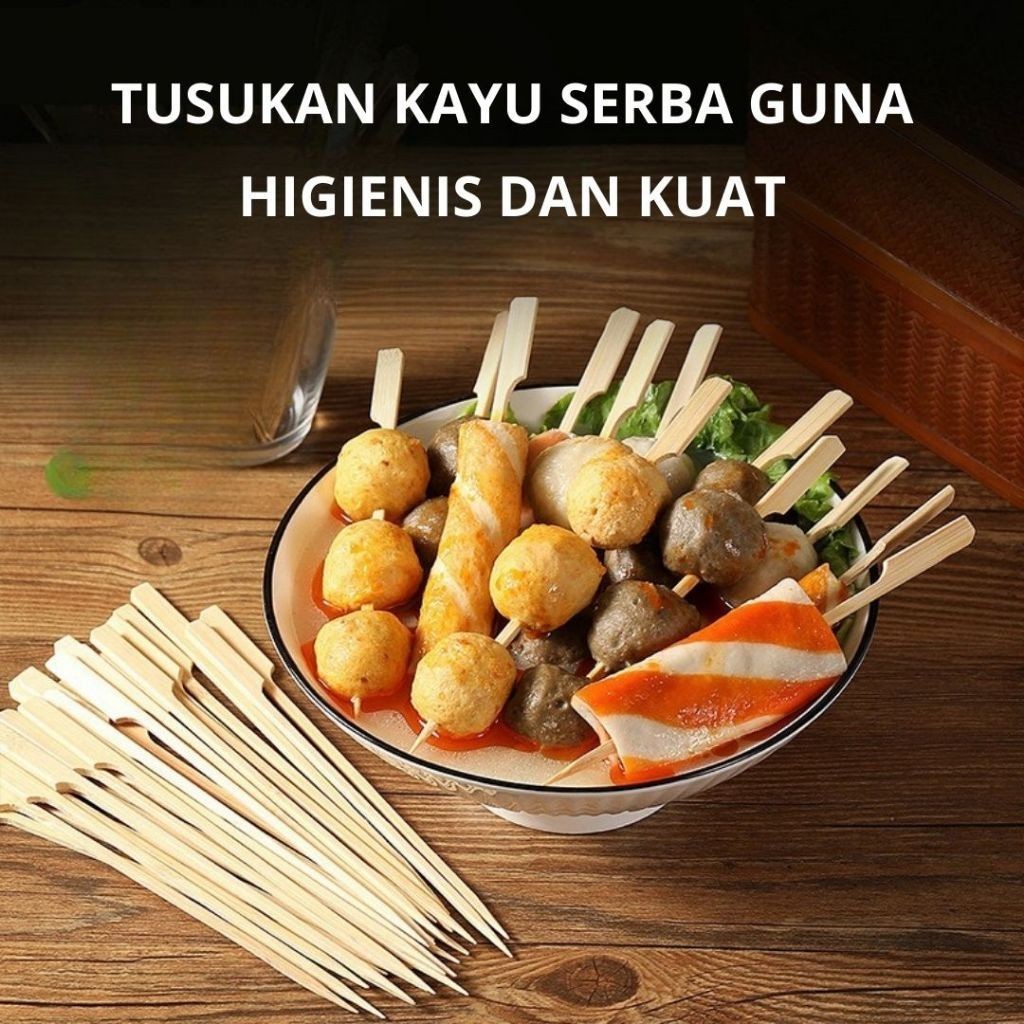 Jual 100 PCS Tusuk Sate YAKITORI Panjang 9cm, 12cm, 15cm, 18cm / Tusuk ...