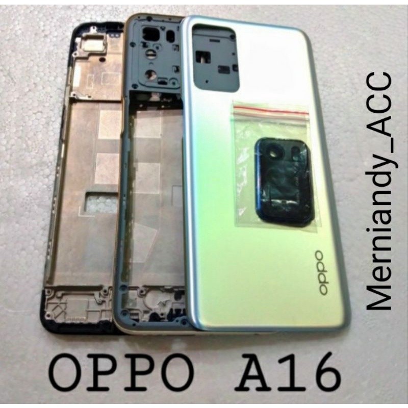 Jual Cessing Hausing fullset frame Lcd Oppo A16 Backdoor + tulang ...