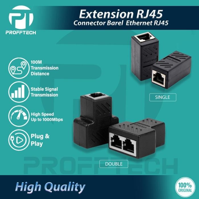 Jual Connector Barel Sambungan UTP LAN RJ45 CAT5 / CAT6 CABANG / SINGLE ...