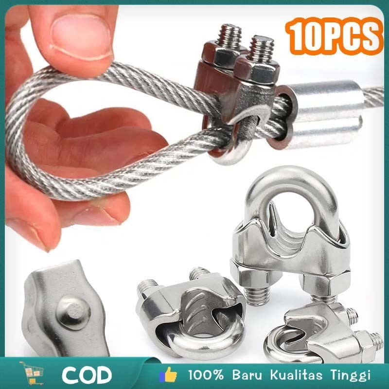 Jual 10pcs Klem Seling Baja Klem Kawat Seling Untuk Tali Kawat 3-4mm ...