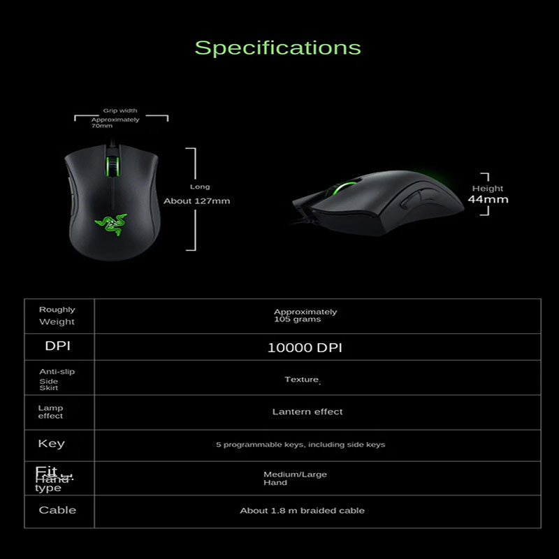 Jual Original Razer Wired Gaming Mouse Optical Sensor 6400 DPI Gaming ...