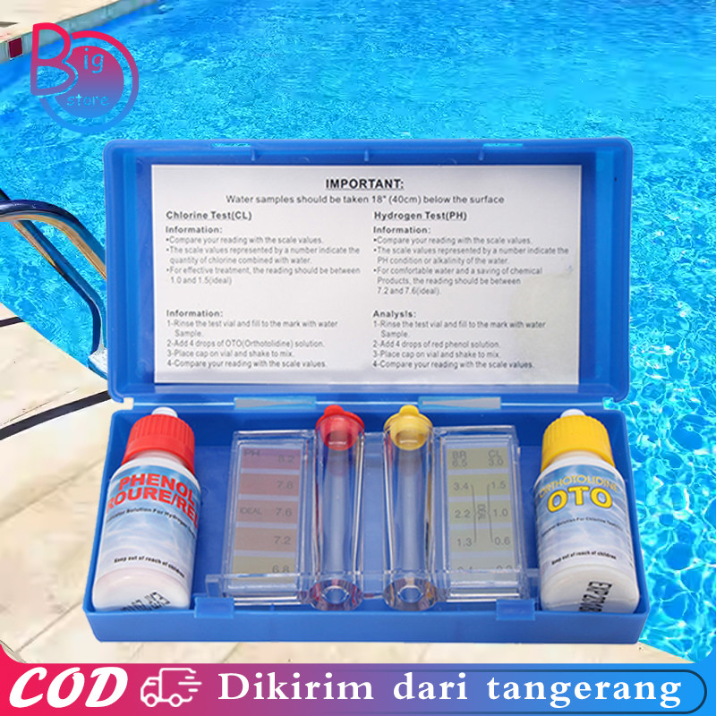 Jual 2 In 1 Test Kit Kolam Renang Kit Uji Air Klorin Dan Ph Kit ...