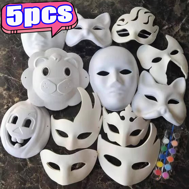 Jual 2025 New Halloween Y Full Face Craft Masks Blank White Paintable ...