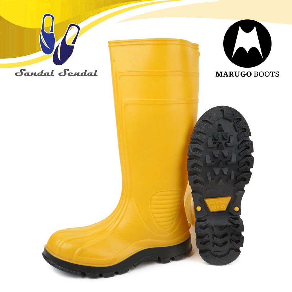 Jual Sepatu Boot Tinggi MARUGO Safety Kuning Toe Cap Besi Anti Slip ...