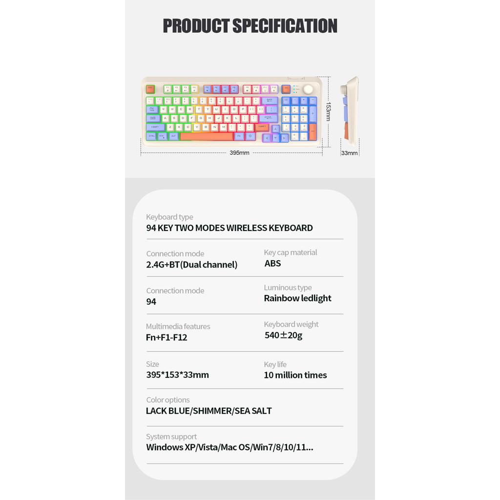 Jual Russian Wireless Keyboard With Russian Layout Spanish Arabic ...