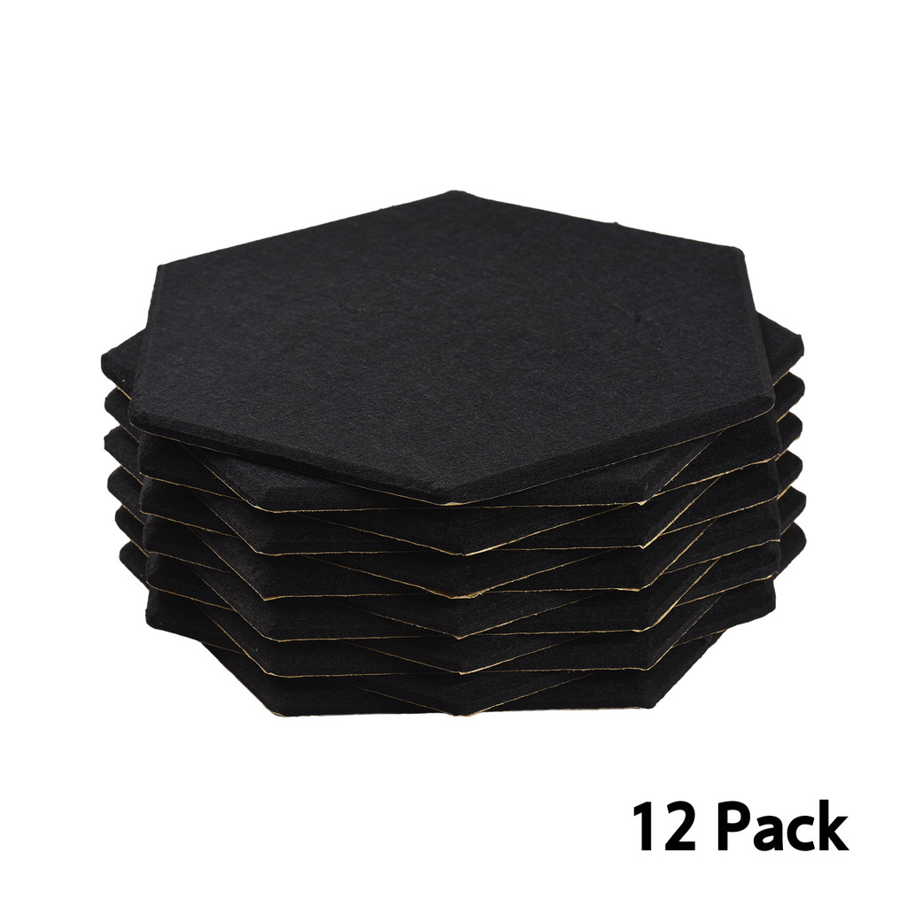 Jual 12 Pcs Acoustic Panels Hexagon Sound Proof Padding for Recording ...