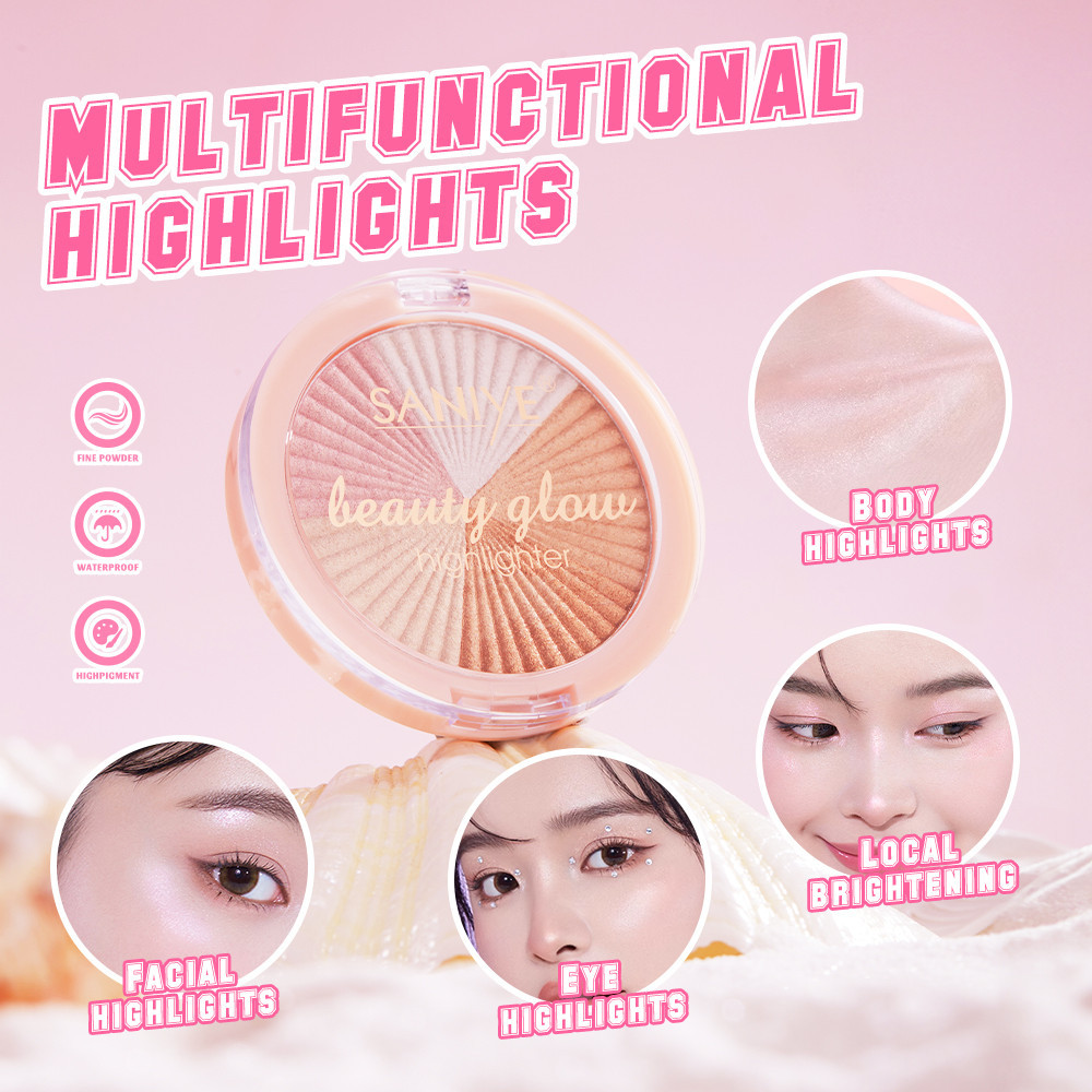 Jual SANIYE 5 Warna Beauty Glow Highlighter Powder Palette ...