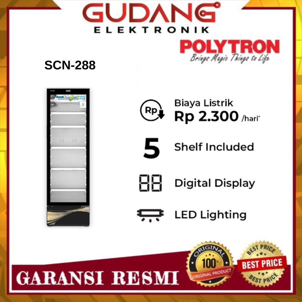 Jual SHOWCASE POLYTRON SCN 288 SHOWCASE 280 L 1 PINTU POLYTRON SCN-288 ...
