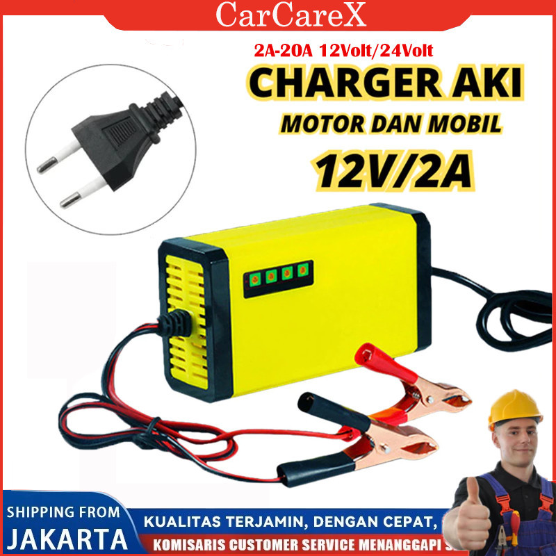 Jual Cas Aki Portable 12V 2A 12V/12A, Charger Accu Otomatis Motor Mobil ...