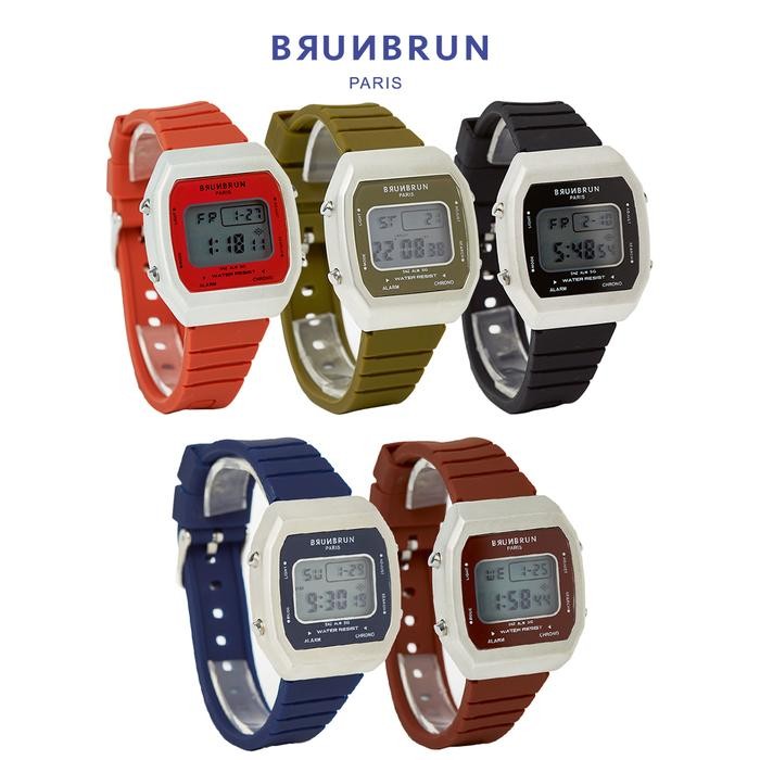 Jual Brunbrun Paris Jam Tangan Digital Unisex Pria Wanita Sport Ninon Watch - Tahan Air Strap ...