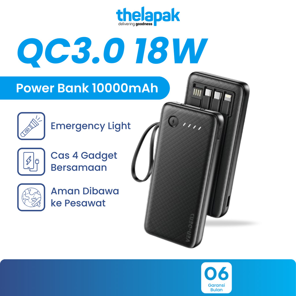 Jual Power Bank 10000mAh Fast Charging 2A Powerbank 4 Output Multi ...