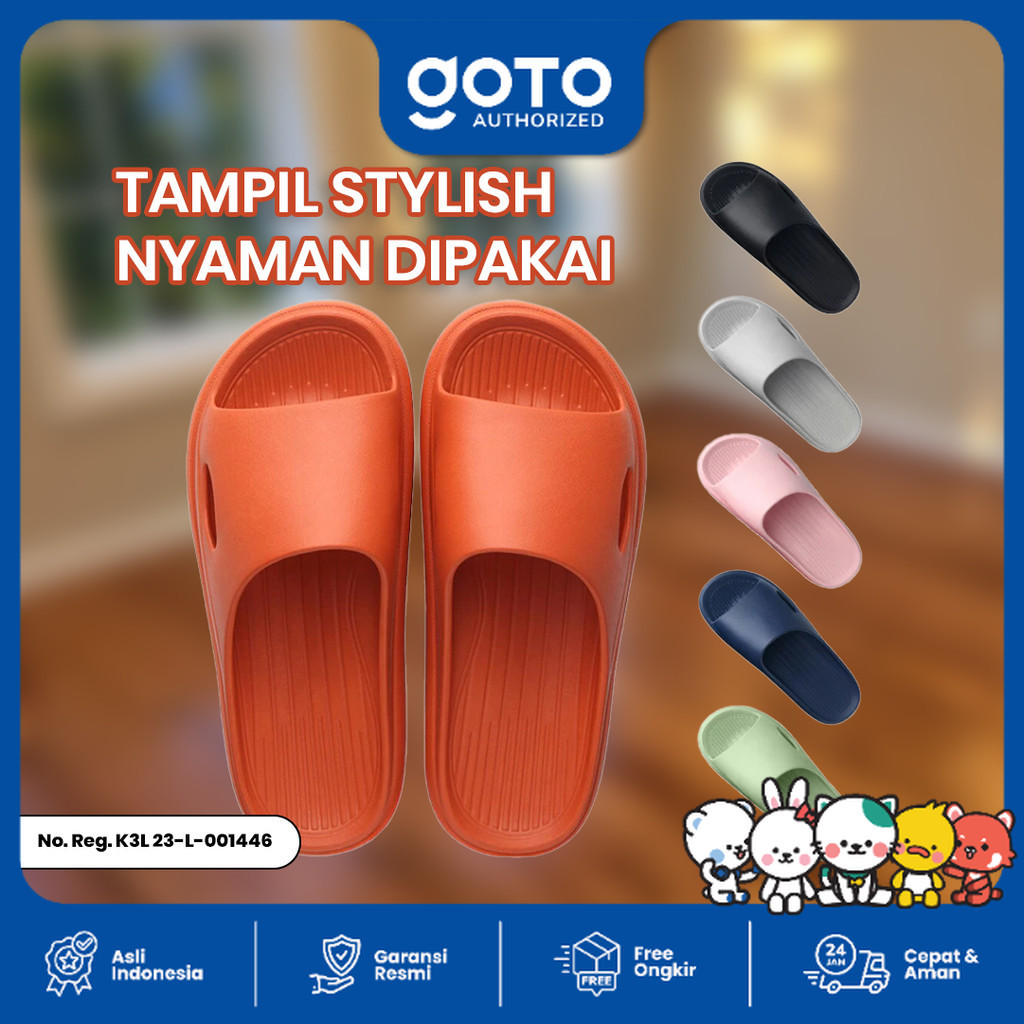 Jual Goto Rio Sandal Kamar Rumah Sendal Karet Kamar Mandi Empuk Anti ...