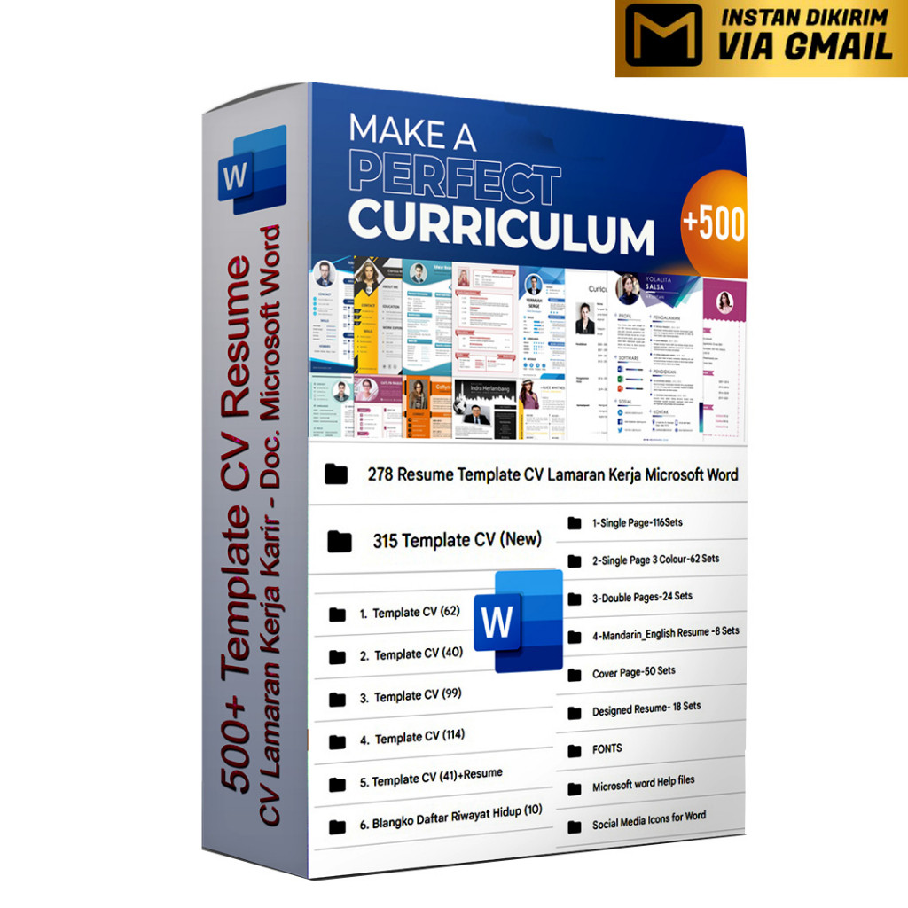 Jual 750 Template Resume - CV Curriculum Vitae Format MC Word ...