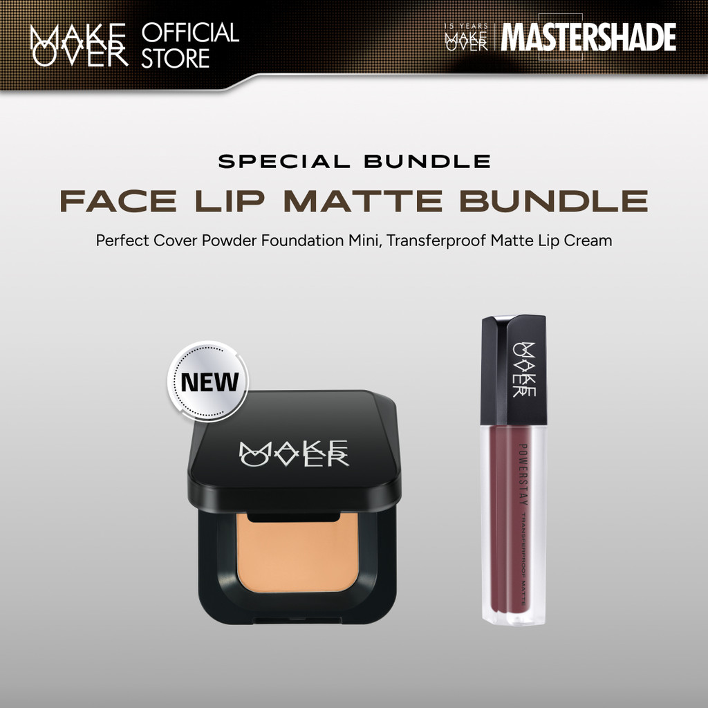 Jual MAKE OVER Face Lip Matte Bundle: NEW! Perfect Cover Powder ...