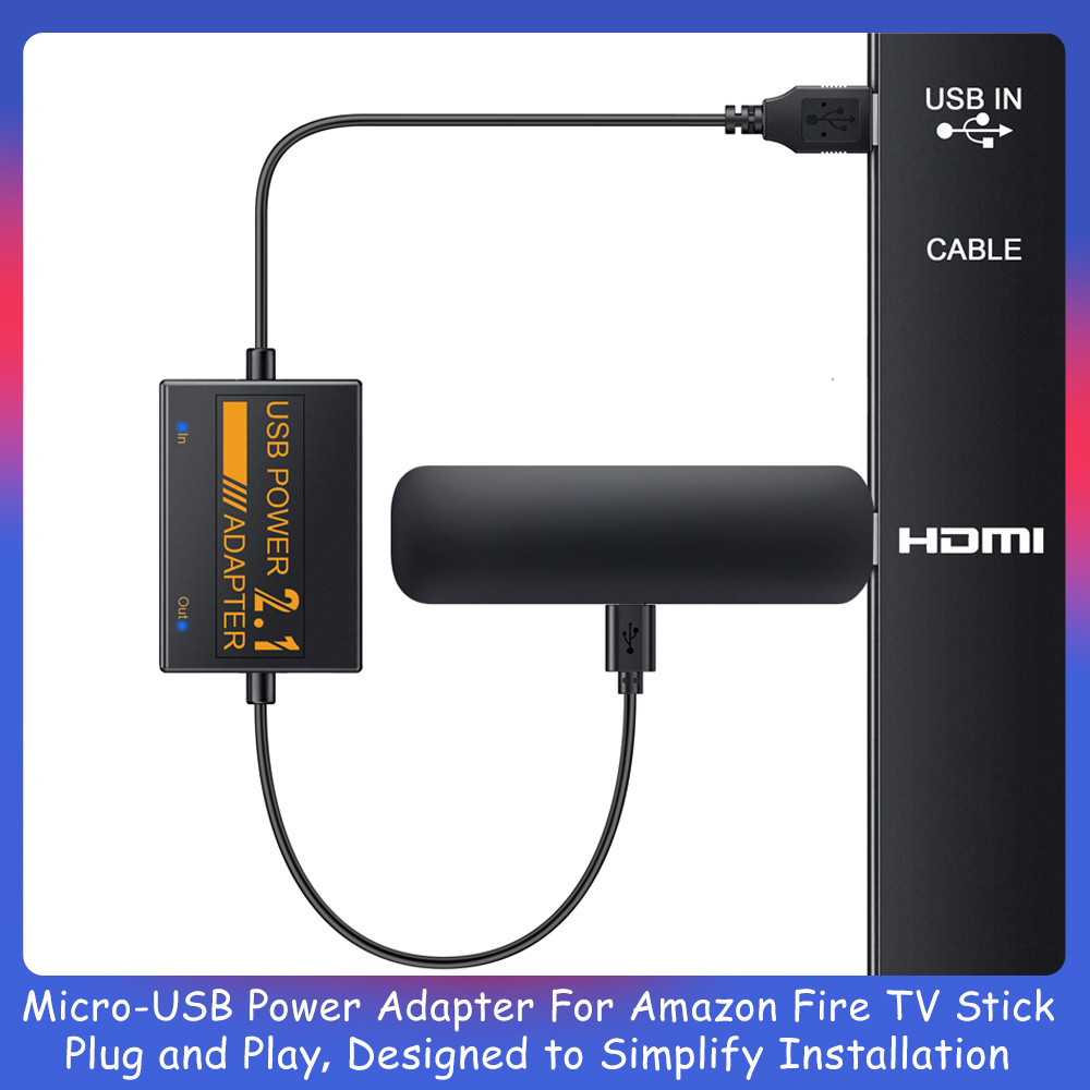 Jual 2025 New Power Adapter For Fire TV Sticks Micro-USB Firestick ...