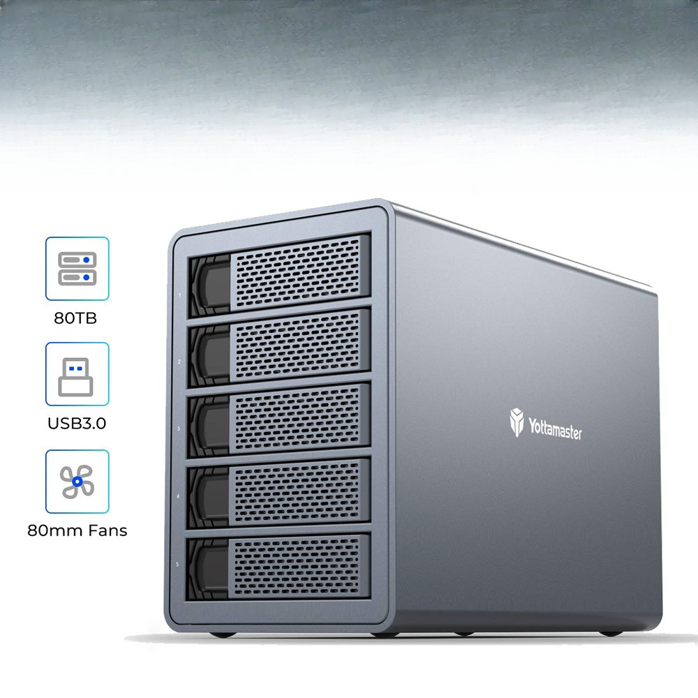 Jual 5 Bay RAID External Hard Drive Enclosure 2.5" 3.5" SATA HDD SSD ...