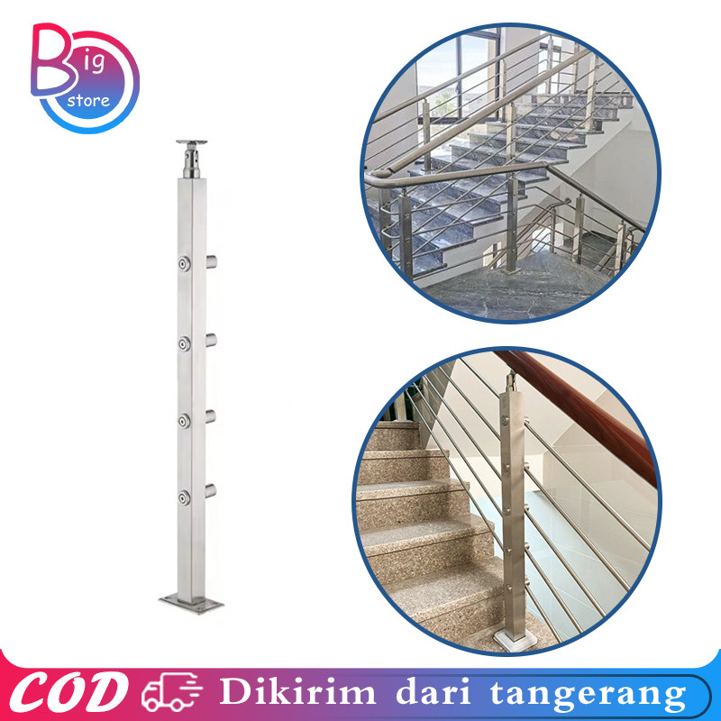 Jual 85cm Tiang Railling Tangga Pipa Jari Jari Tiang Railing Stainless ...