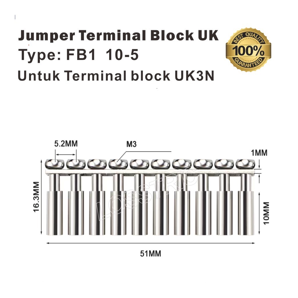 Jual Jumper Terminal Block UK-3N Type FB1 10-5 BEST QUALITY. | Shopee ...
