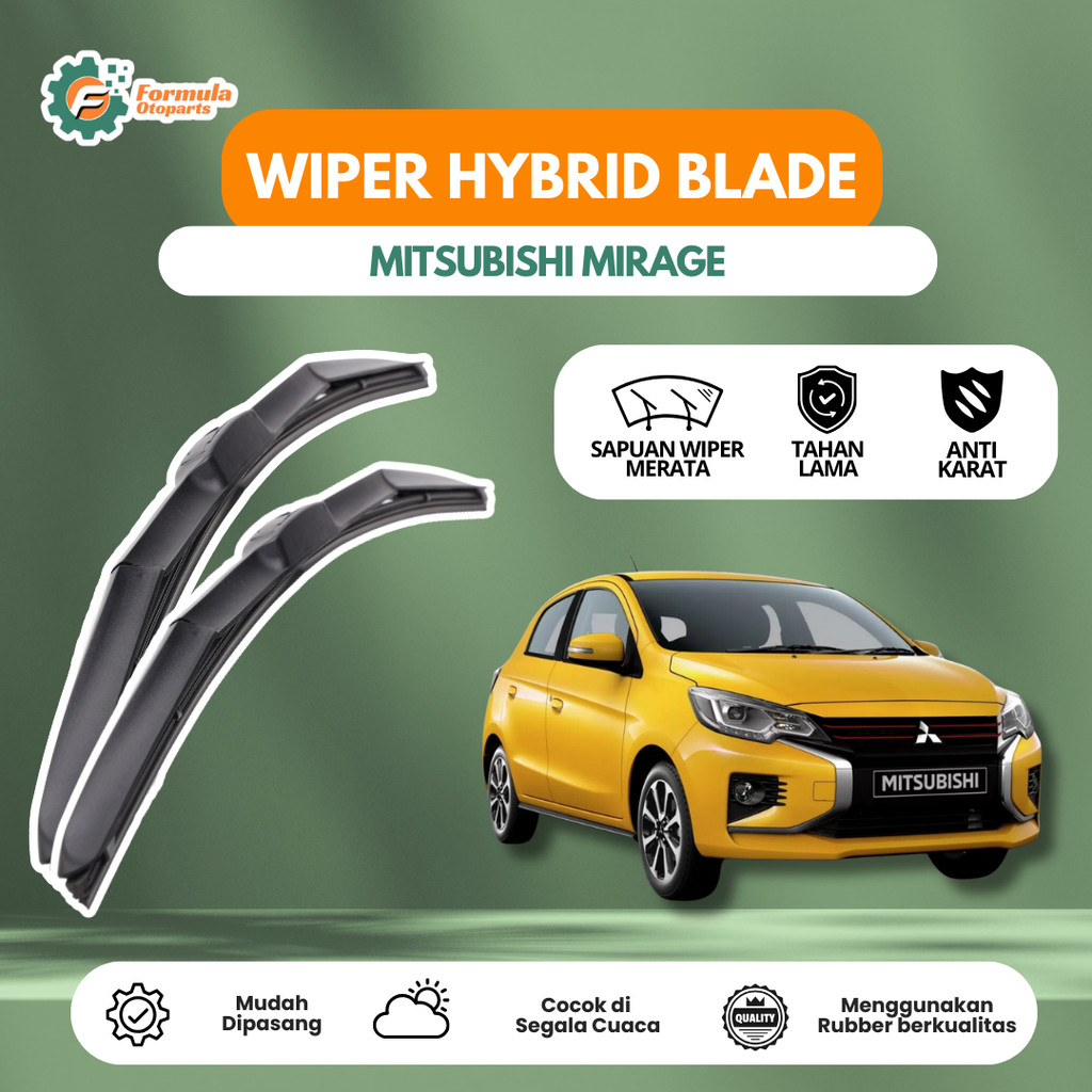 Jual Wiper Hybrid Blade Mobil Mitsubishi Mirage Model Banana 1 SET Kiri ...