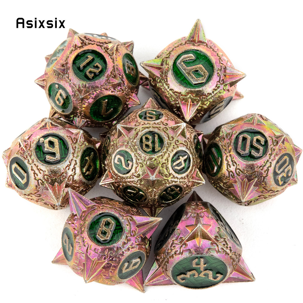 Jual 7 Pcs Red Green Meteor Hammer Metal ce Solid Metal Polyhedral ce ...
