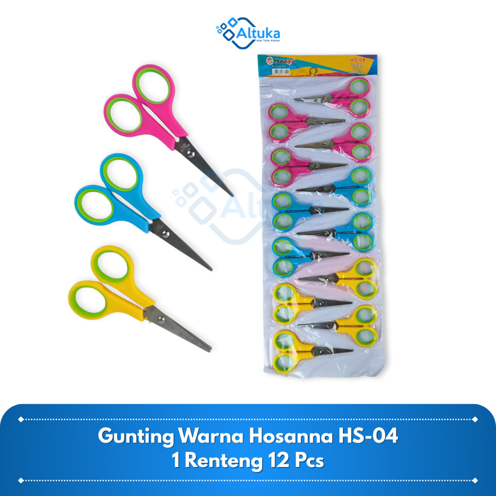 Jual (12 Pcs) HOSANNA Scissors Paper / Gunting Kertas Warna Ukuran ...