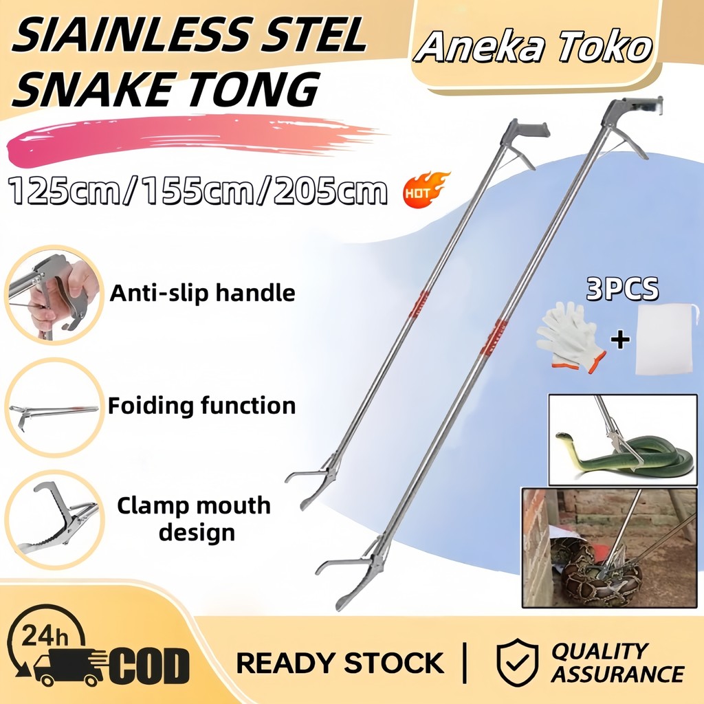 Jual Tangan Ular Stainless Steel Lipat - Tongkat Penjepit Ular Anti ...
