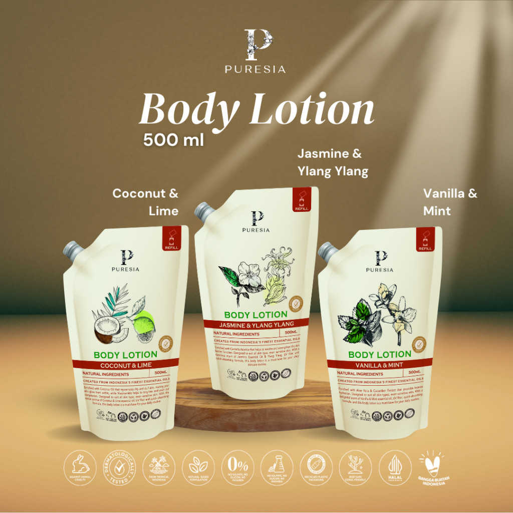 Jual Puresia | Body Lotion Refill 400ml / 500ml | Shopee Indonesia