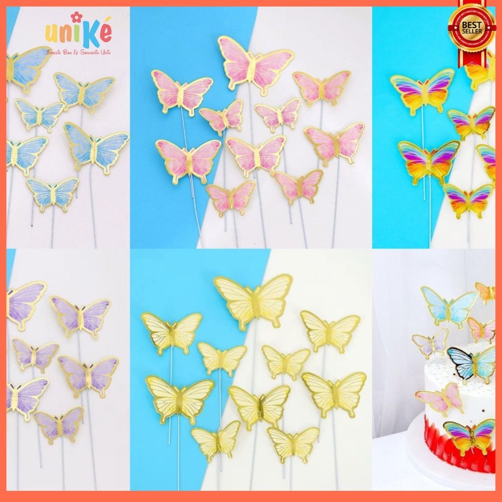 Jual Hiasan Butterfly Topper Dekorasi Kue Ulang Tahun Dan Dekorasi ...