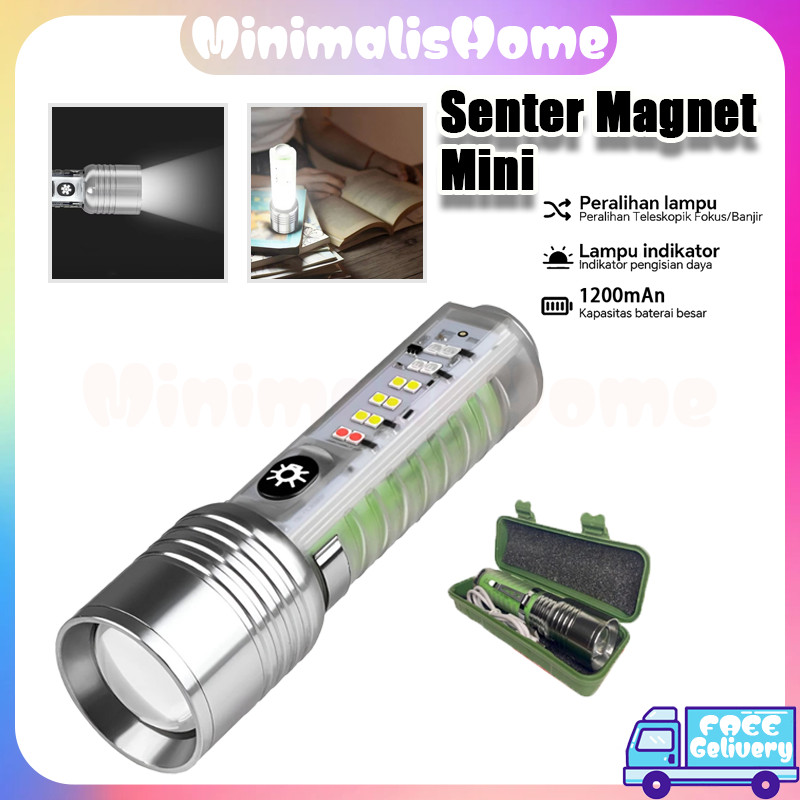 Jual Senter LED Magnet 8 Mode Glow In The Dark Super Terang/Senter Mini ...