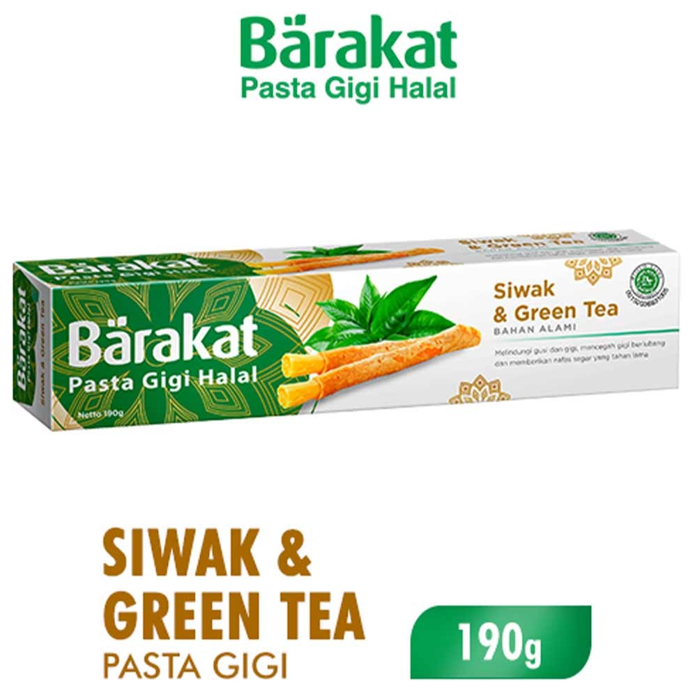 Jual BARAKAT PASTA GIGI HALAL SIWAK&GREEN TEA 190g | Shopee Indonesia