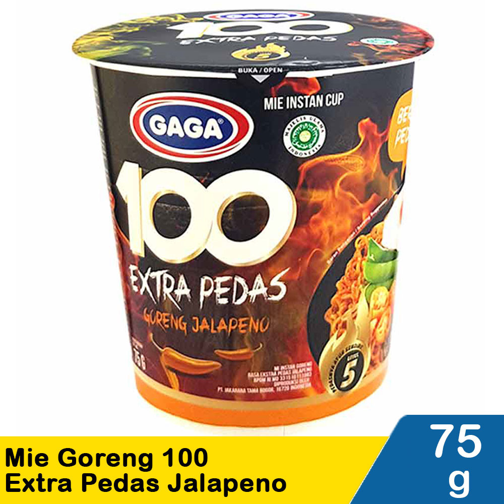 Jual GAGA MIE GORENG 100 EXTRA PEDAS JALAPENO 75g | Shopee Indonesia