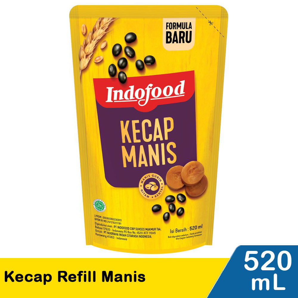 Jual INDOFOOD KECAP REFILL MANIS 520mL/725g | Shopee Indonesia