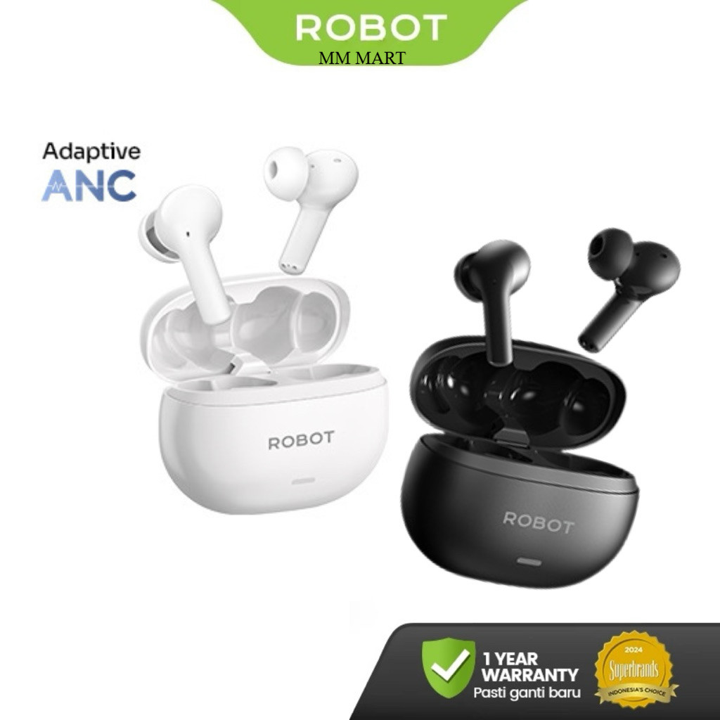 Jual Robot Quiet E2 TWS Earphone Bluetooth 6.0 Ultra Bass ANC 2.0 ...
