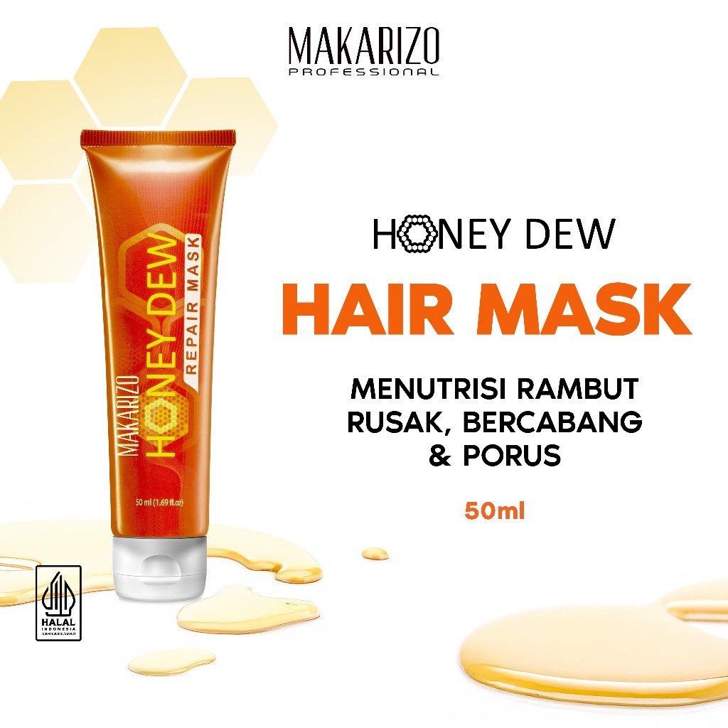 Jual Makarizo Professional Honey Dew Repair Mask Dusset 50 ml | Shopee ...