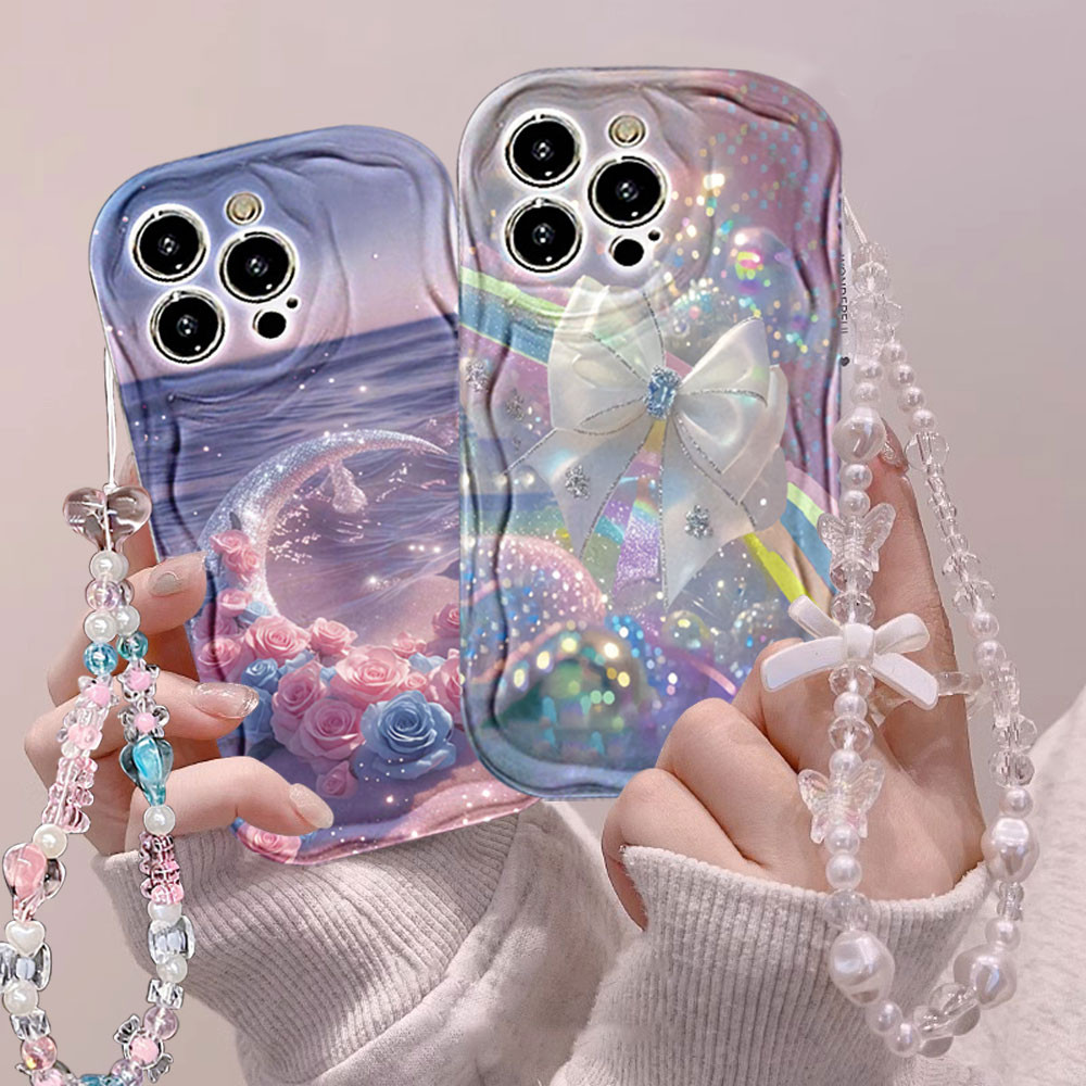 Jual Colorful Moon Flowers Casing hp iPhone 16 Pro Max iPhone 16 iPhone ...