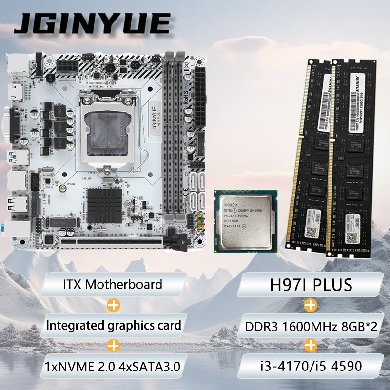 Jual H97I ITX Motherboard mini ITX combo i3-4170/i5 4590 with iGPU 8GB ...