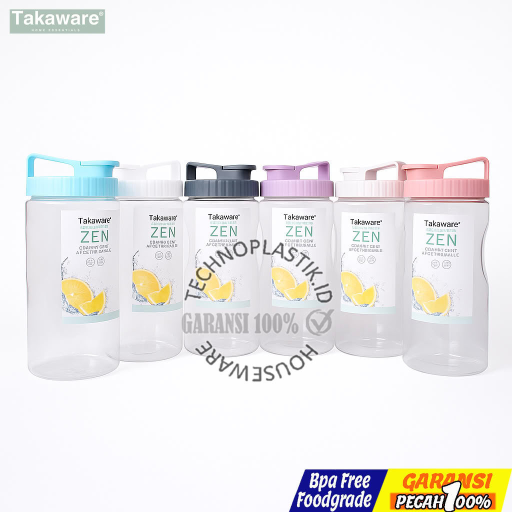 Jual TAKAWARE Zen Botol Minum Plastik 1,2L – Tumbler Gagang Besar untuk ...