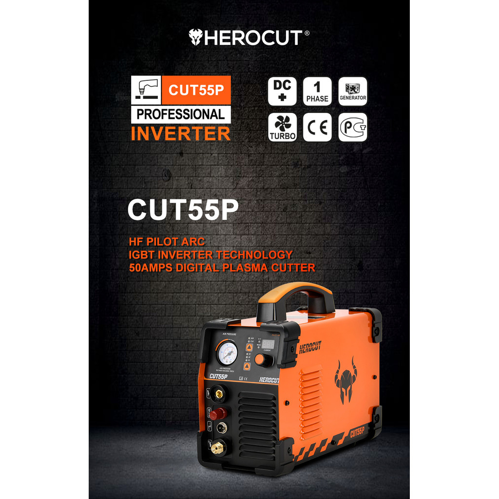 Jual HEROCUT 55Amps Pilot Arc Plasma Cutter CUT55P Pilot Arc 220V ...