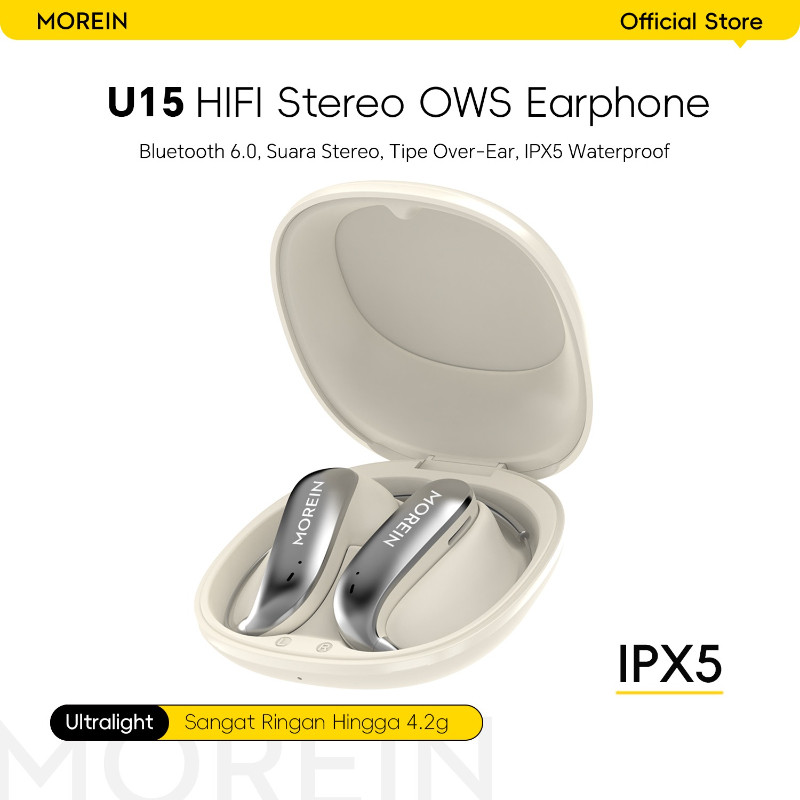 Jual Morein U15 Open Ear Clip Bluetooth 6.0 OWS Earphone IPX5 ...