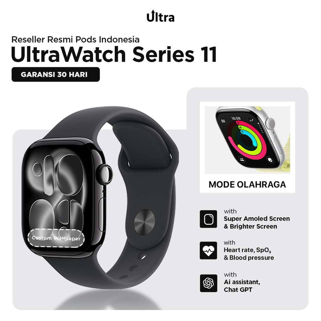 Jual UltraWatch Series 11 SmartWatch 46mm Aluminum Case with ChatGPT ...