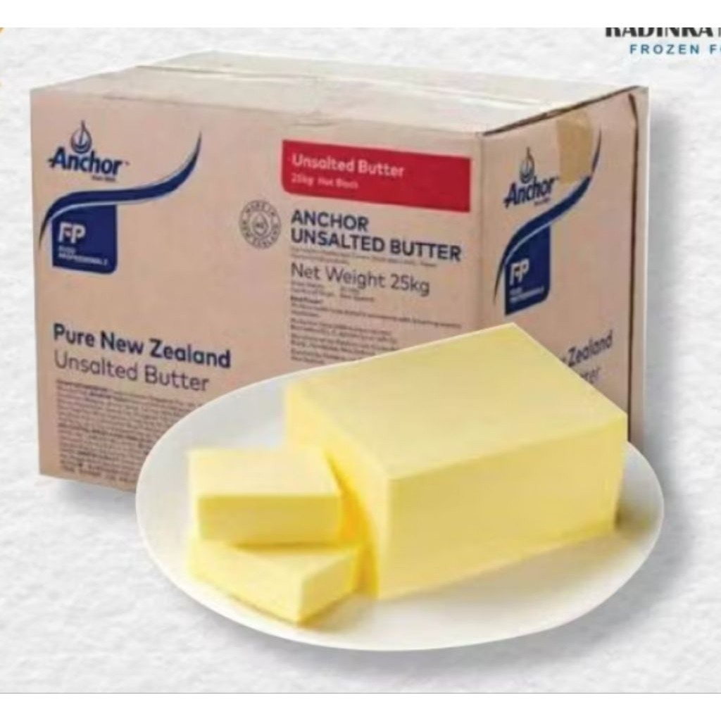 Jual unsalted butter anchor repack 250gr / butter anchor / unsalted ...