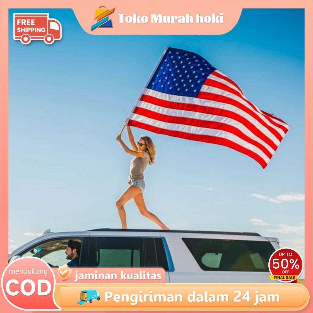 Jual Bendera Amerika Ukuran 90*150cm American Flag Bendera USA Tahan ...