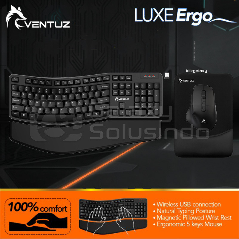 Jual VENTUZ LUXE ERGO ARM Rest Pillow Wireless 2.5Ghz Combo Keyboard ...