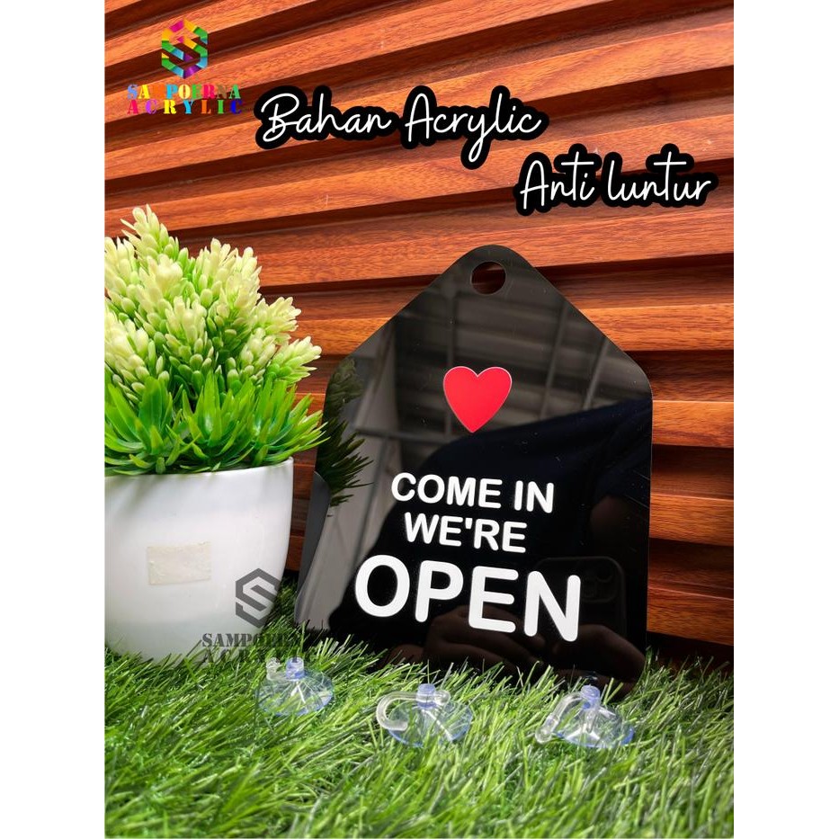 Jual Acrylic Signage Open Close/Akrilik Open Close - putih | Shopee ...