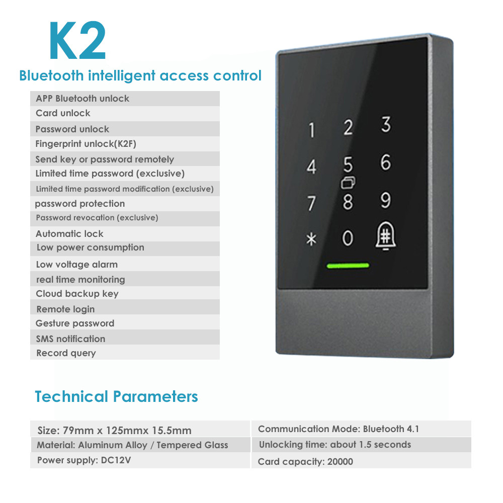 Jual K2/K2F TTLOCK App Remote Door Access Control System Kit Touch ...
