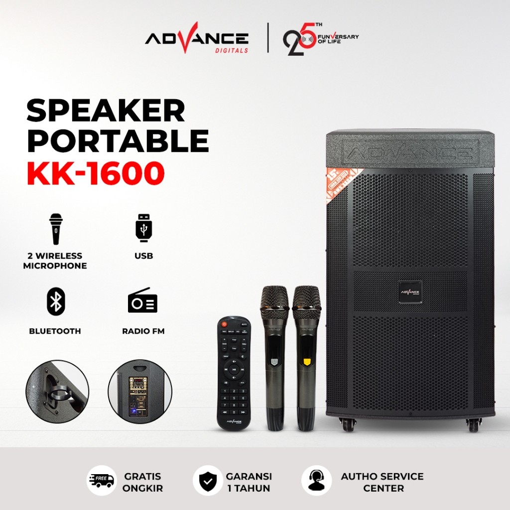 Jual Advance DIgitals Speaker Portable KK-1600 V2 Full Bass Dual ...