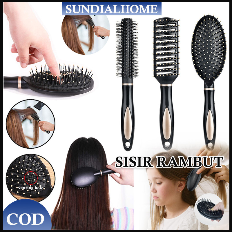 Jual Sisir Rambut Anti Kusut Sisir Oval Bulat Kotak SET Isi 3PCS/Sisir ...
